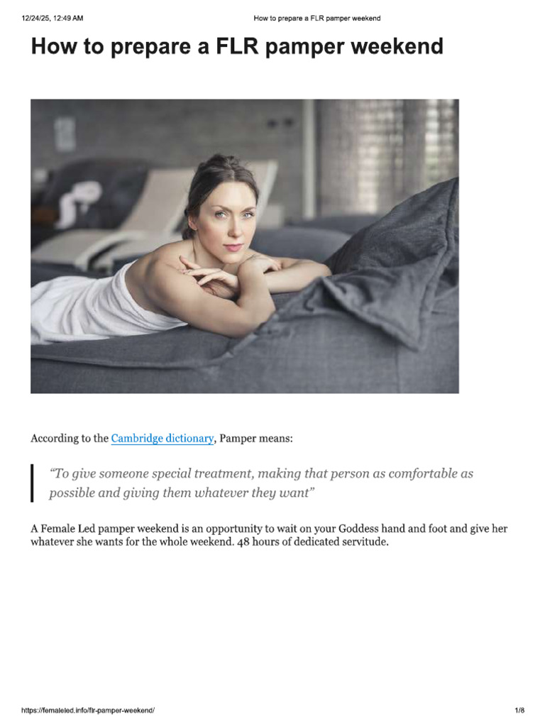 FLR Pamper Weekend | PDF
