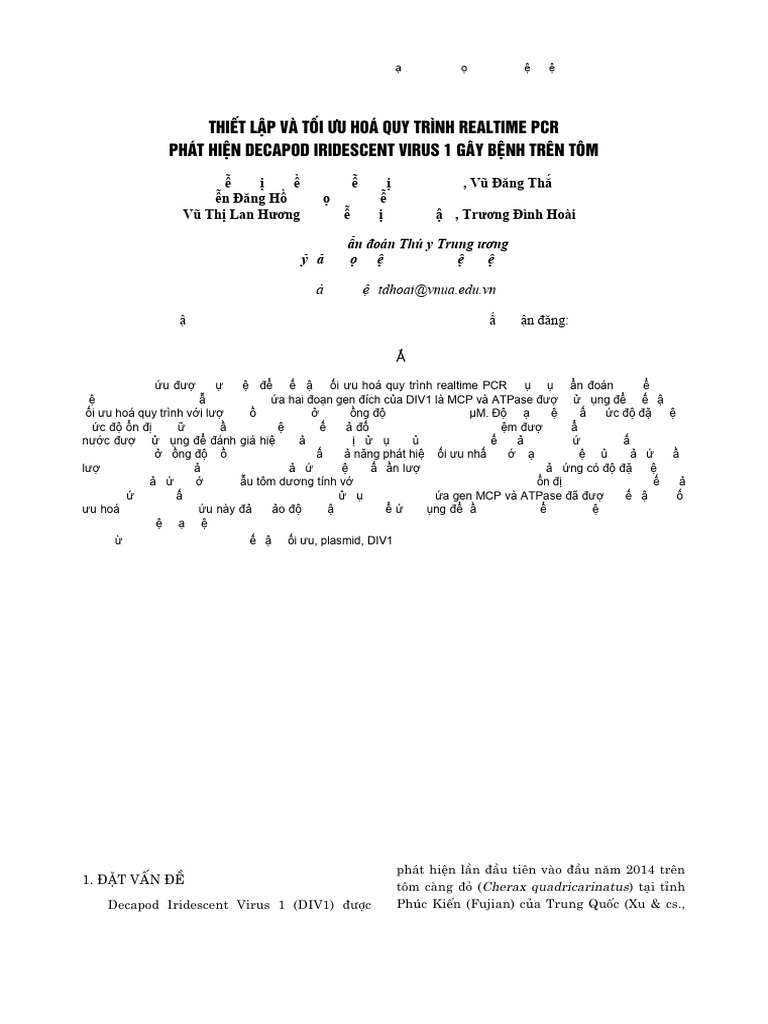 Thiet Lap Va Toi Uu Hoa Quy Trinh Realtime Pcr | PDF