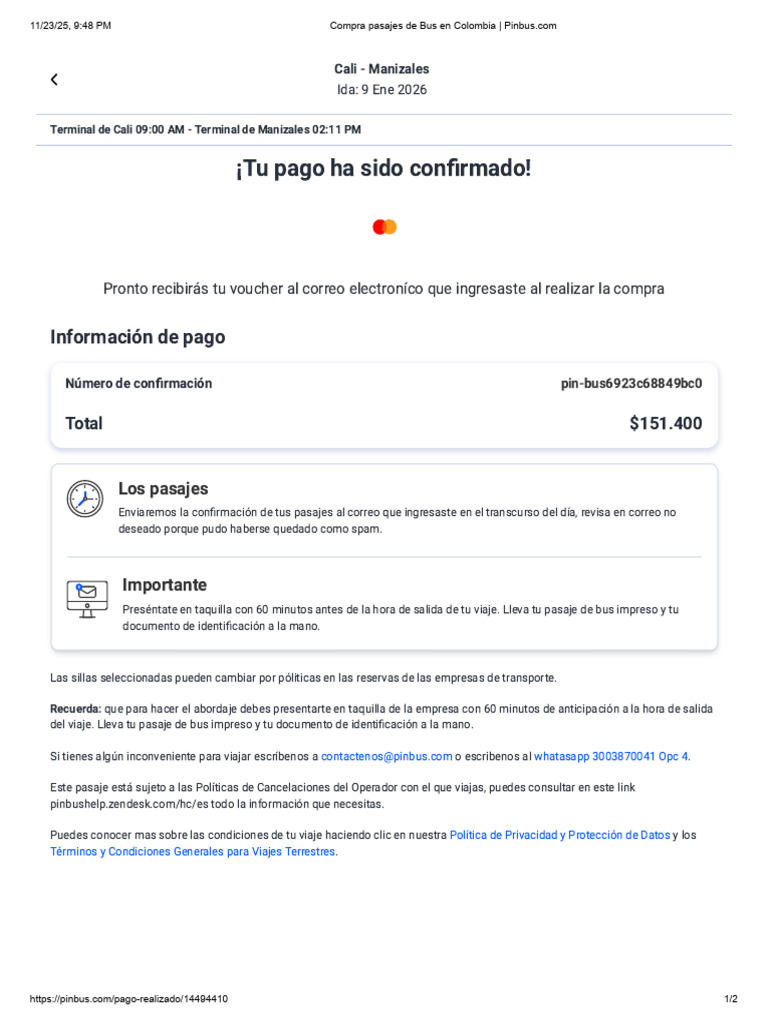 Compra Pasajes de Bus en Colombia | PDF