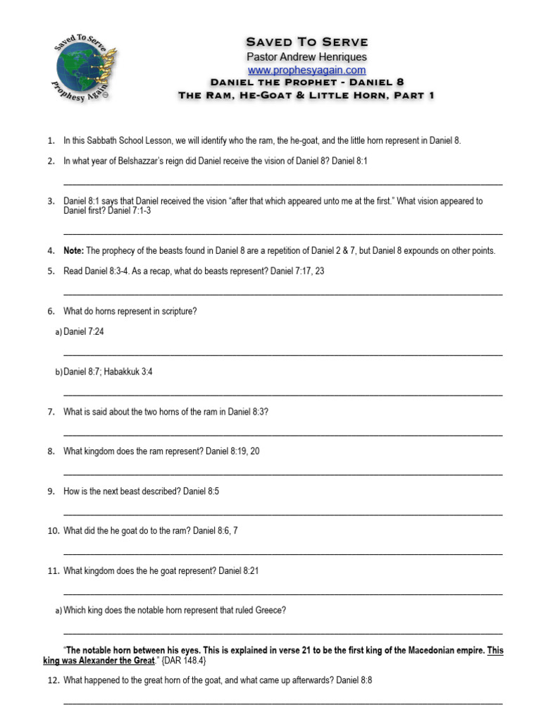 Daniel-8-Part-1 (1) | PDF | Daniel (Biblical Figure) | Book Of Daniel