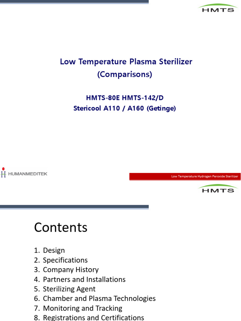 Comparisons (HMTS 80E - 142D) (En) Vs Stericool (Getinge) A110 A160 ...