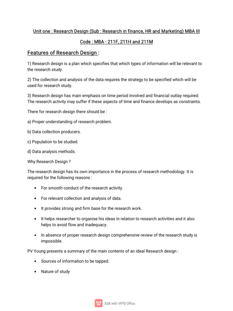 Research Design in MBA Studies | PDF