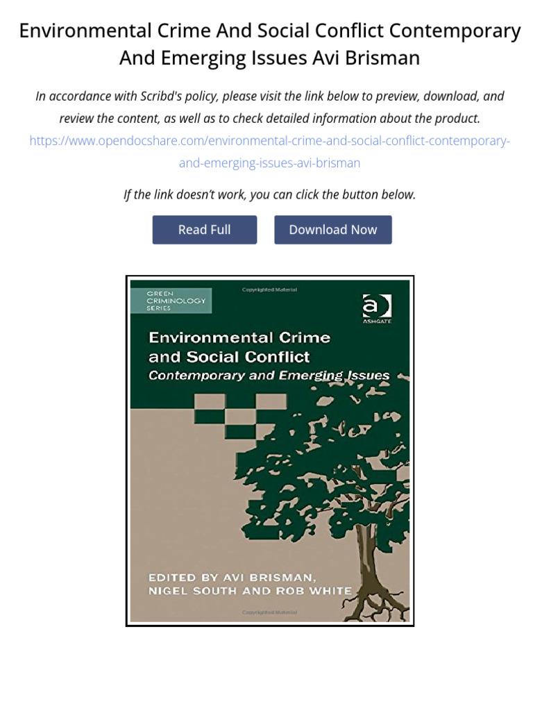 Environmental Crime and Social Conflict Contemporary and Emerging ...