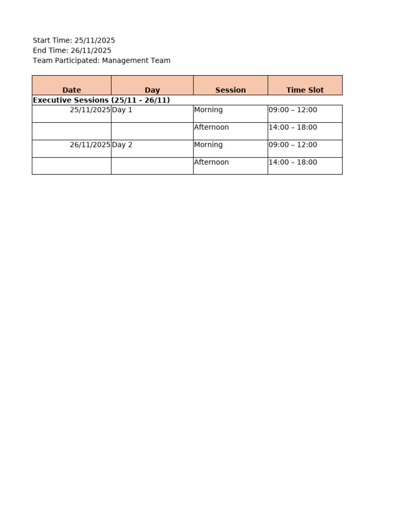 Executive Session - Timeline | PDF