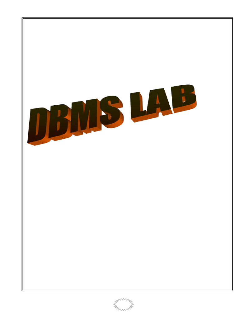 Dbms - - SQL Lab Cycle | PDF | Pl/Sql | Data Management Software