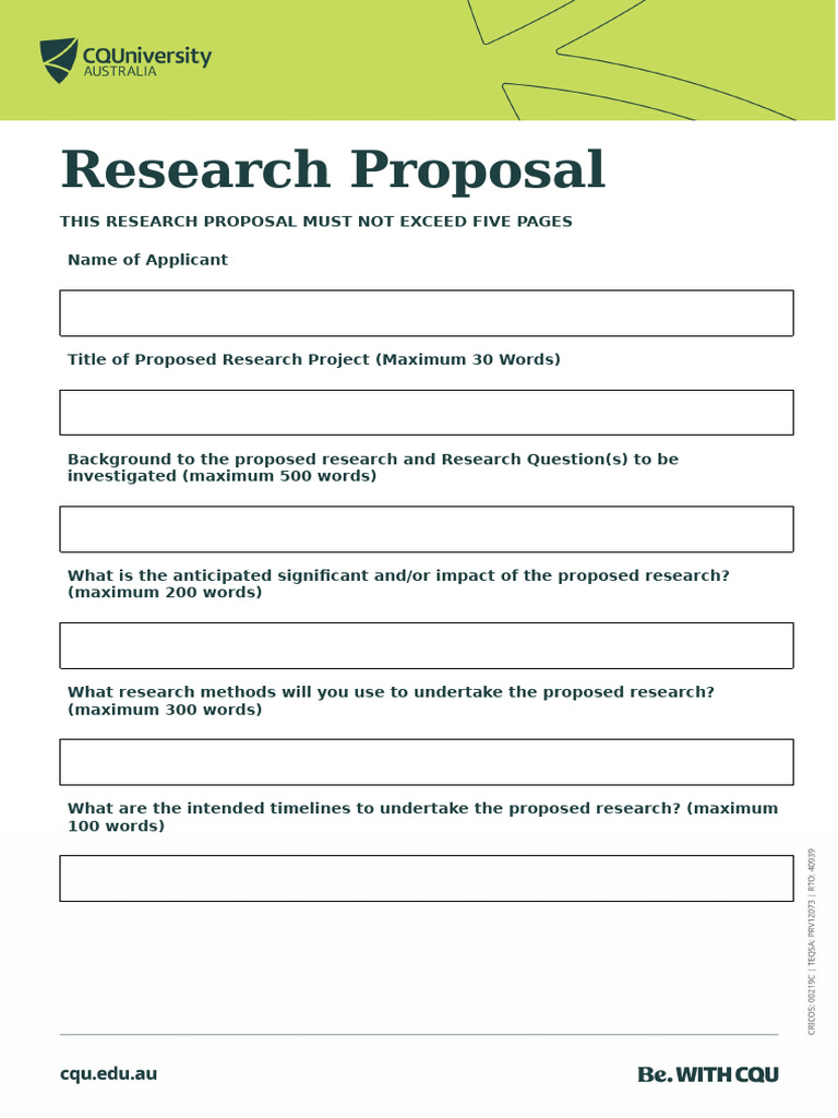 Research Proposal Guidelines and Structure | PDF