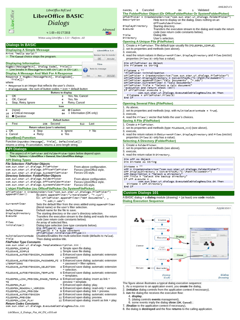 LibOBasic 6 Dialogs Flat A4 en v103 | PDF | Computer File | Macro ...