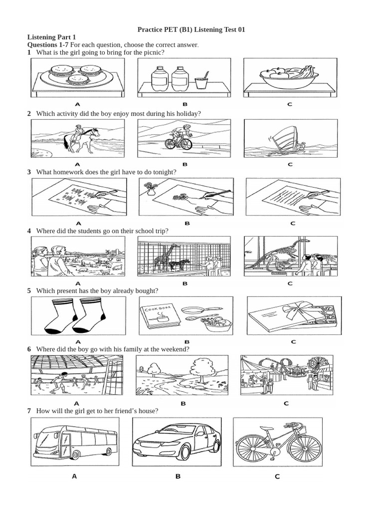 Practice PET 1 | PDF