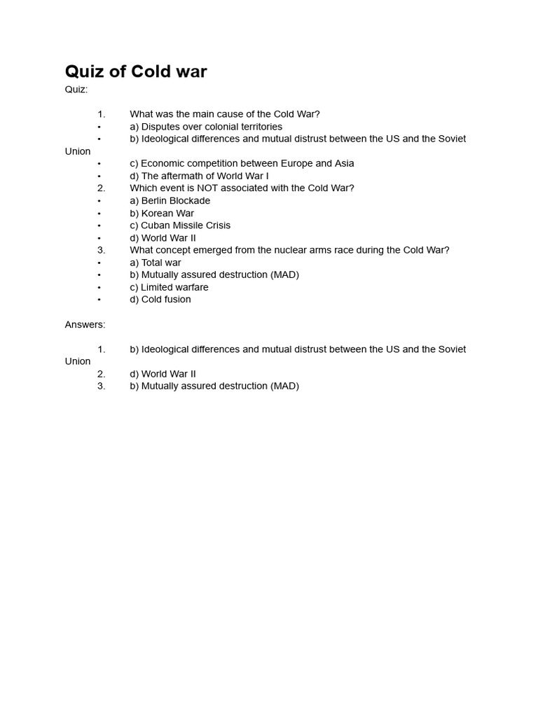Quiz of Cold War.pdf | PDF
