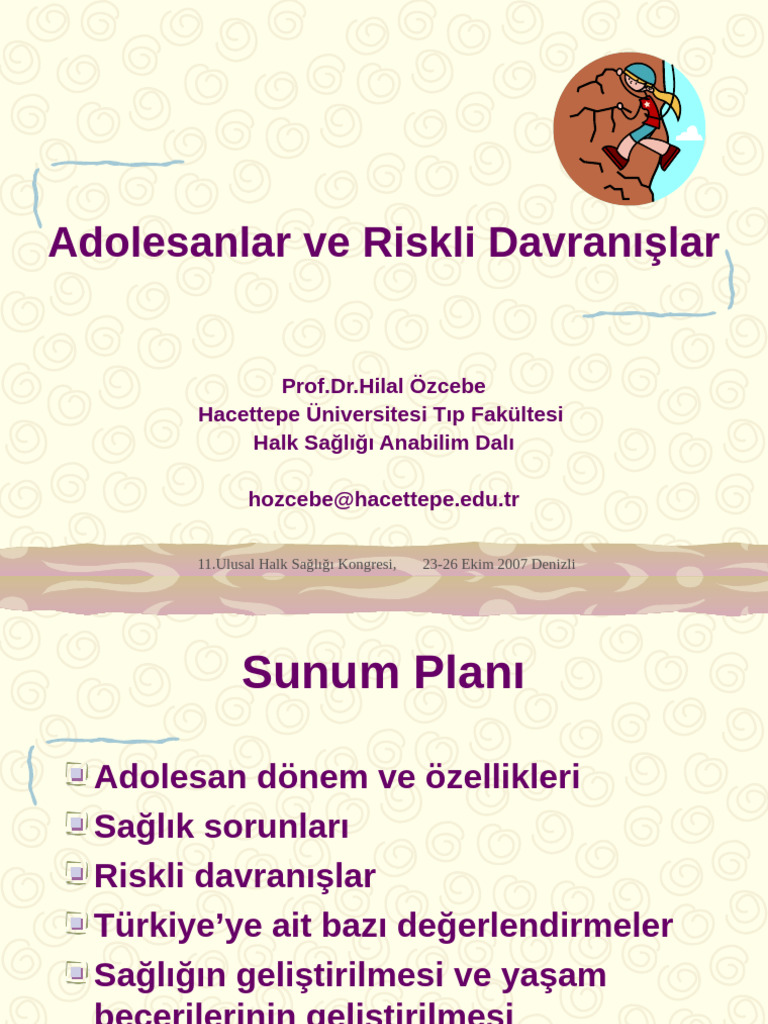 Adolesanlar Ve Riskli Davranslar | PDF