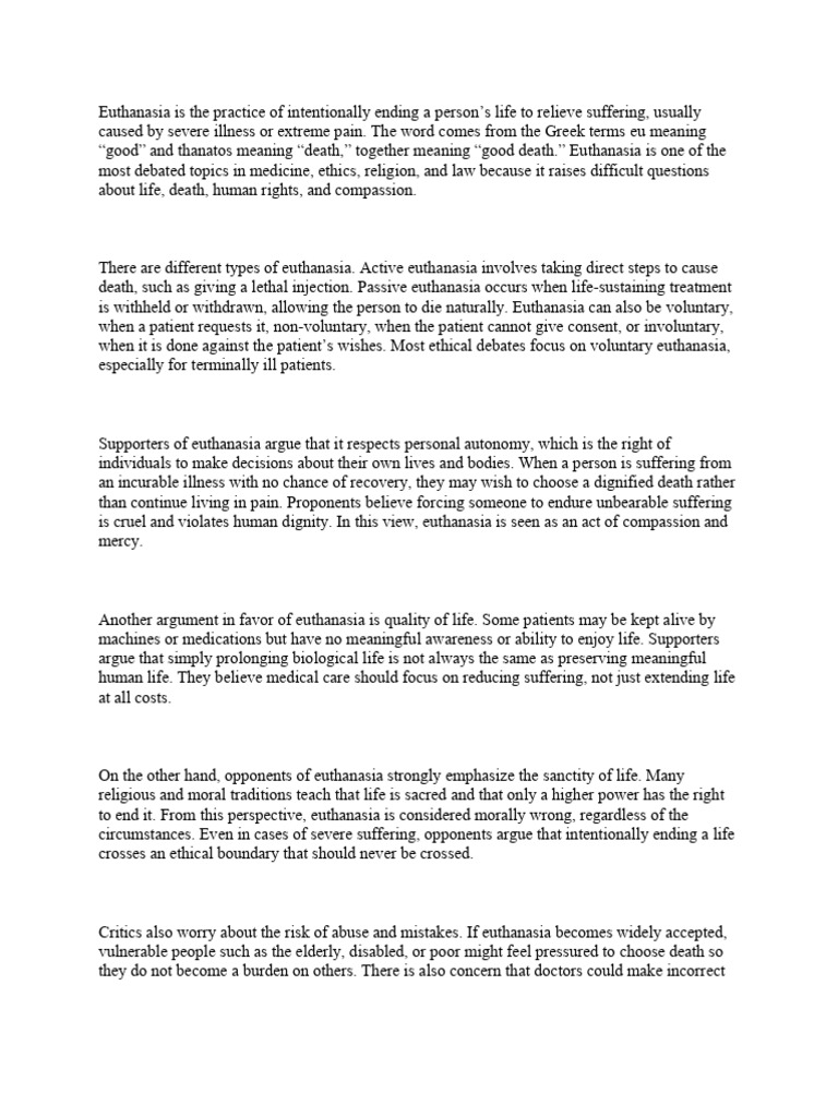 Euthanasia | PDF | Medicine | Health Care