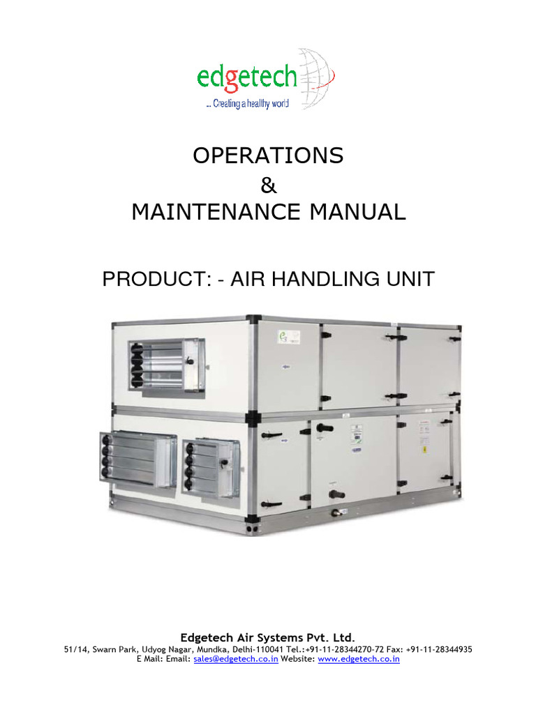 OPERATION MANUAL (EXISTING) (1) | PDF | Duct (Flow) | Insulator ...