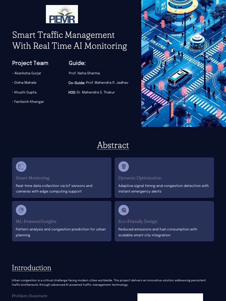 AI-Powered Smart Traffic Management | PDF | Machine Learning | Traffic
