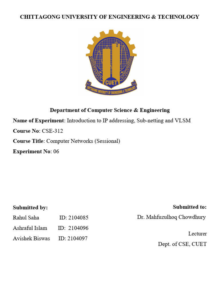 VLSM and IP Addressing in Networks | PDF | Router (Computing) | Ip Address
