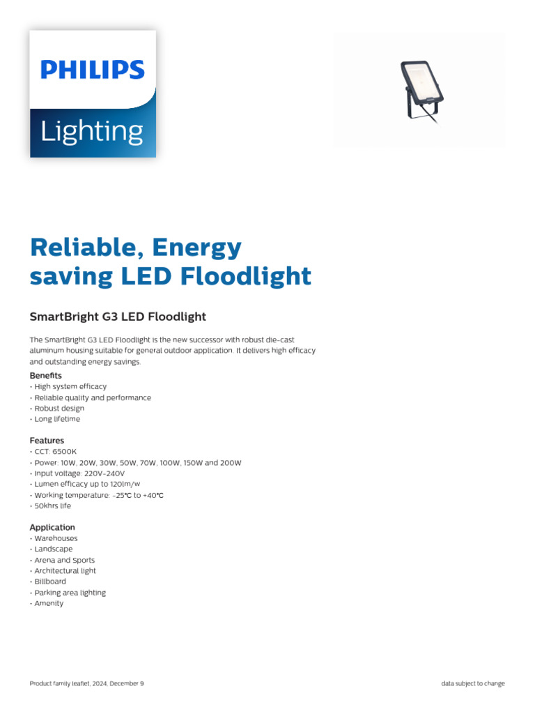 BVP151 G3 Family Leaflet | PDF | Light | Lighting