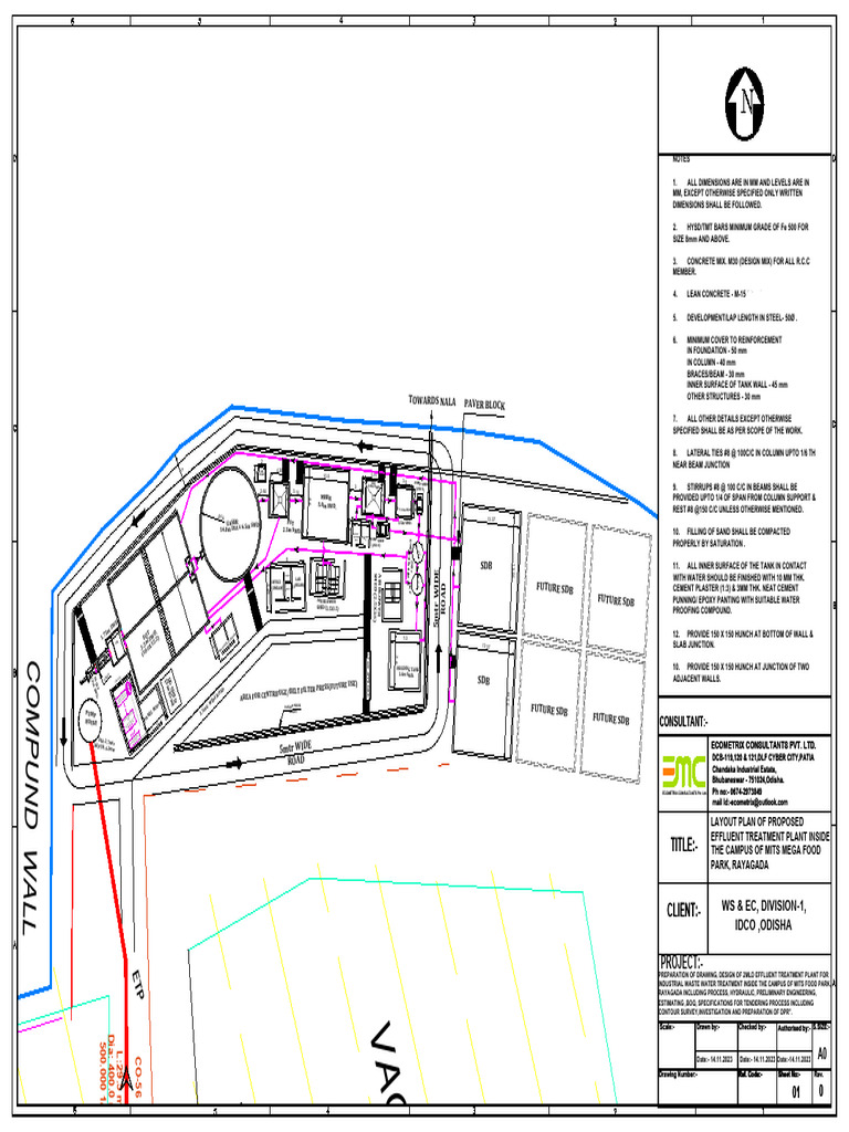 INDICATIVE CETP LAYOUT MITS MEGA FOOD PARK (5) | PDF | Architectural ...