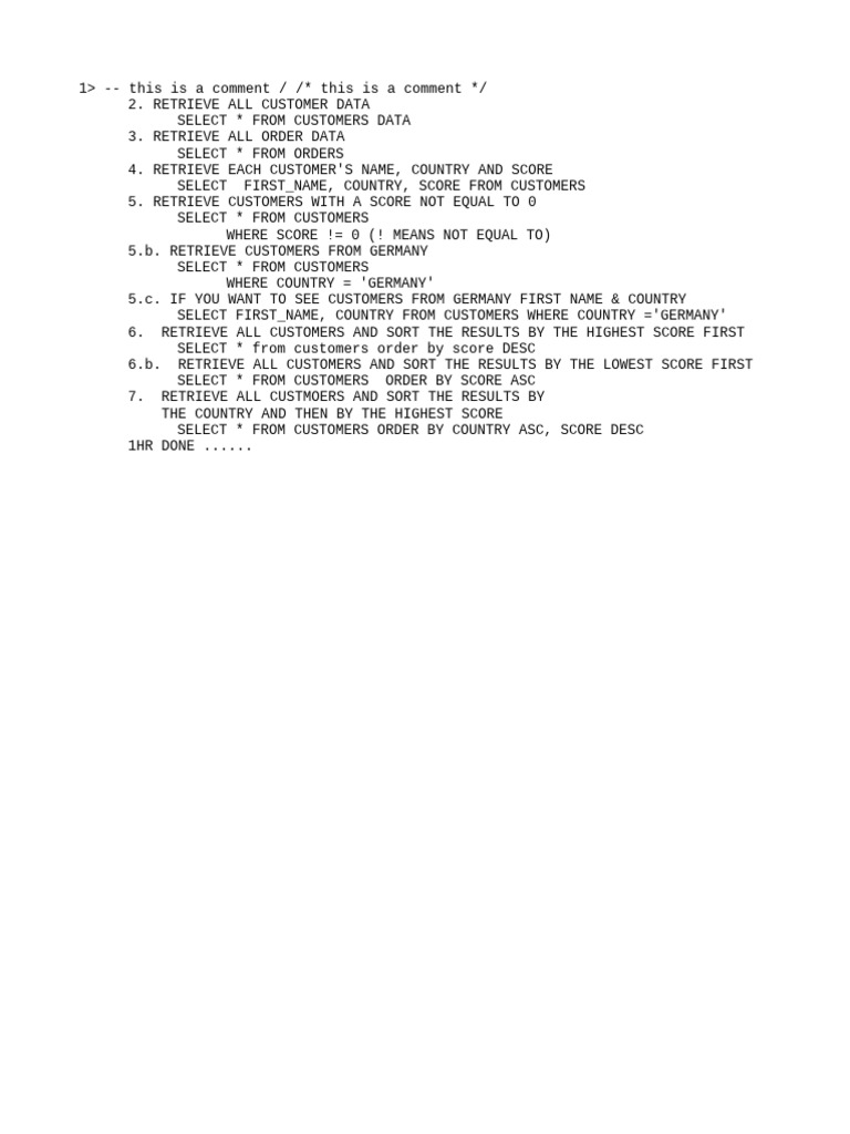 SQL NOTE | PDF