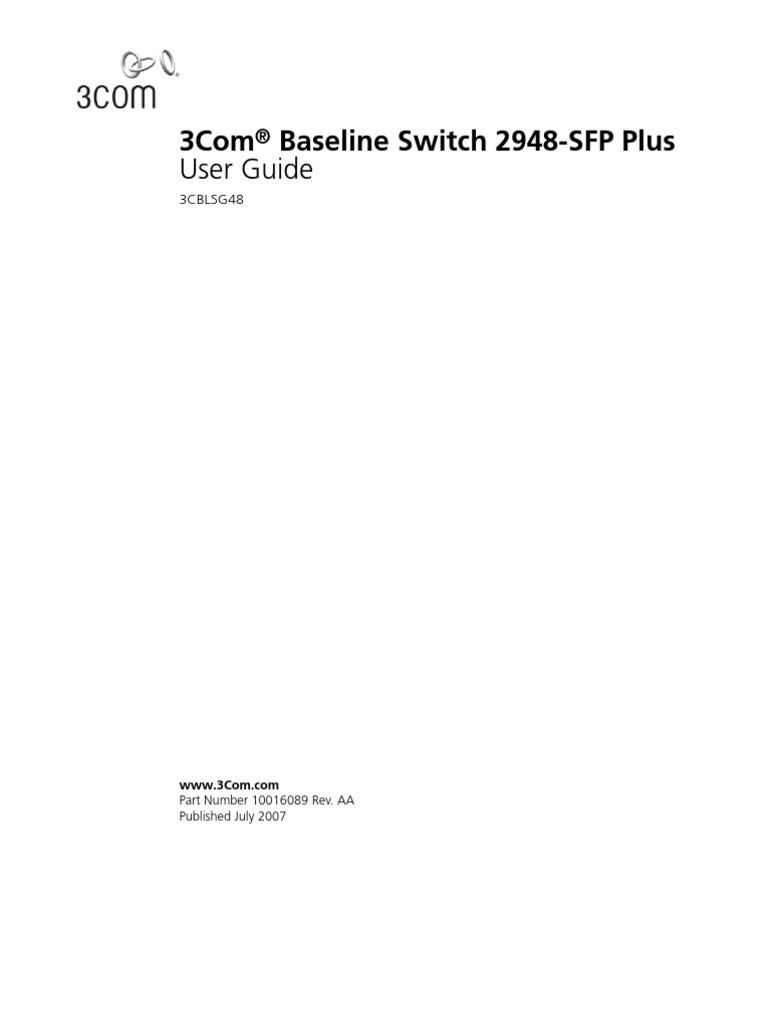3com Baseline Switch 2948 SFP Plus User Guide | PDF | Ip Address | World Wide Web