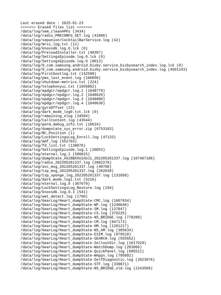 Erased Log by Sos | PDF | Computer File | Statistics