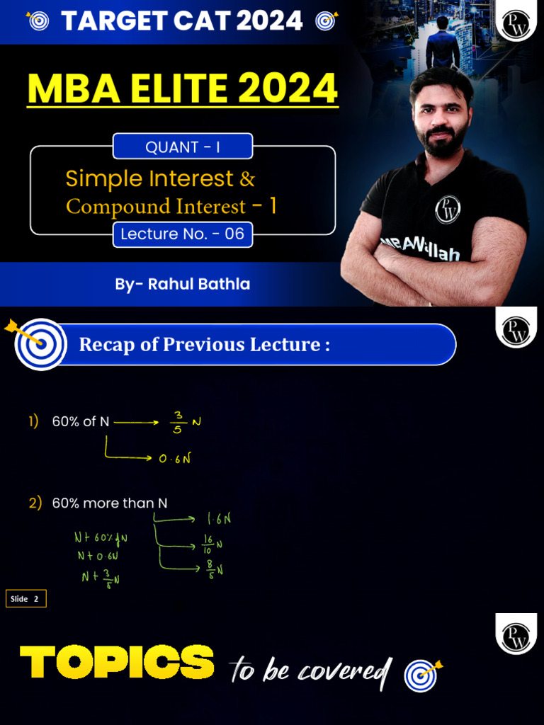 Arithmetic 06 - Class Notes - MBA Elite 2024 | PDF | Interest ...