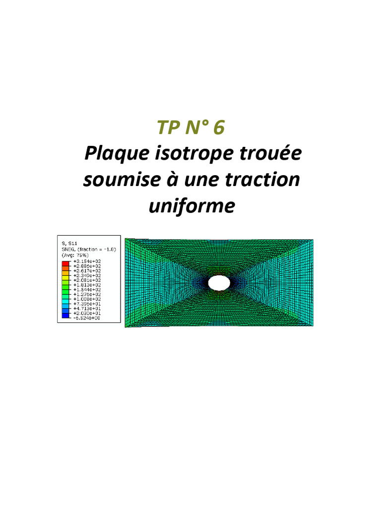 Traction uniforme sur plaque trouée | PDF