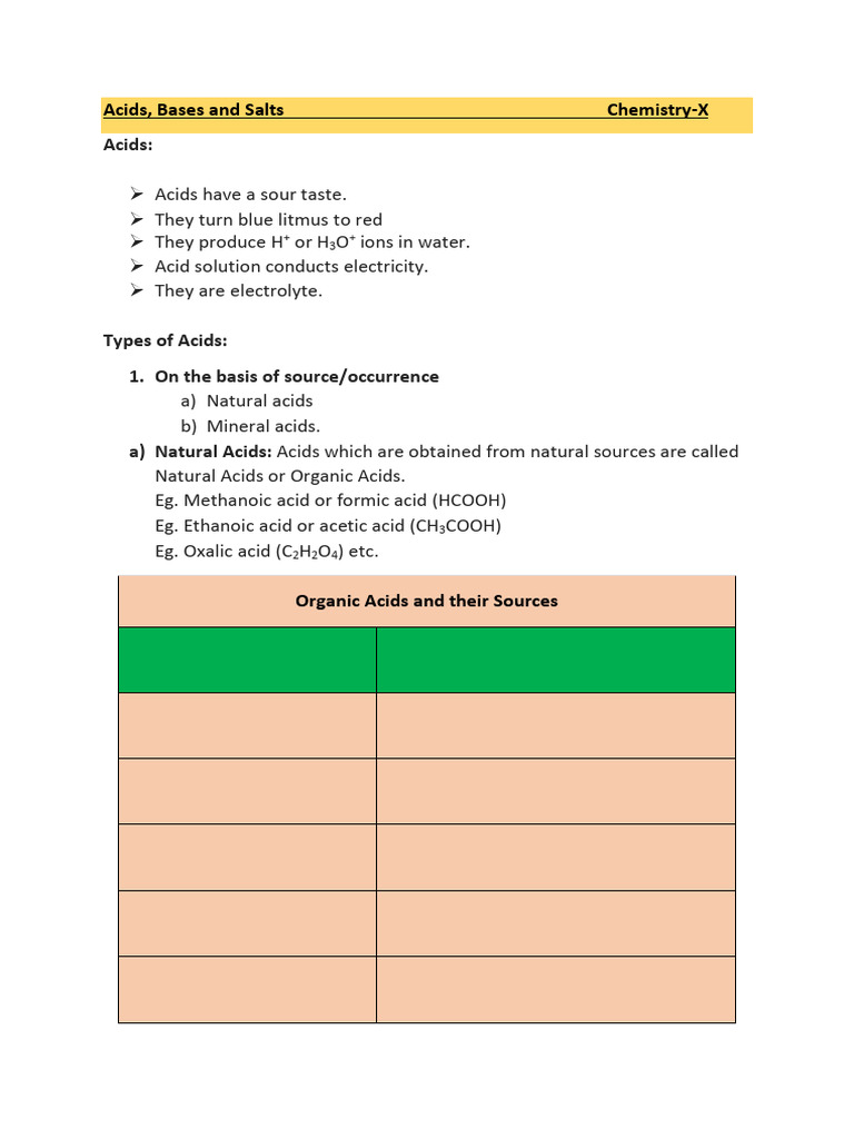 Acids, Bases, and Salts Overview | PDF | Acid | Salt (Chemistry)