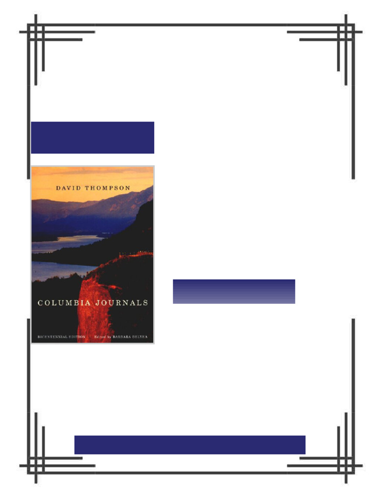 Columbia Journals Bicentennial Edition David Thompson ebook extended ...
