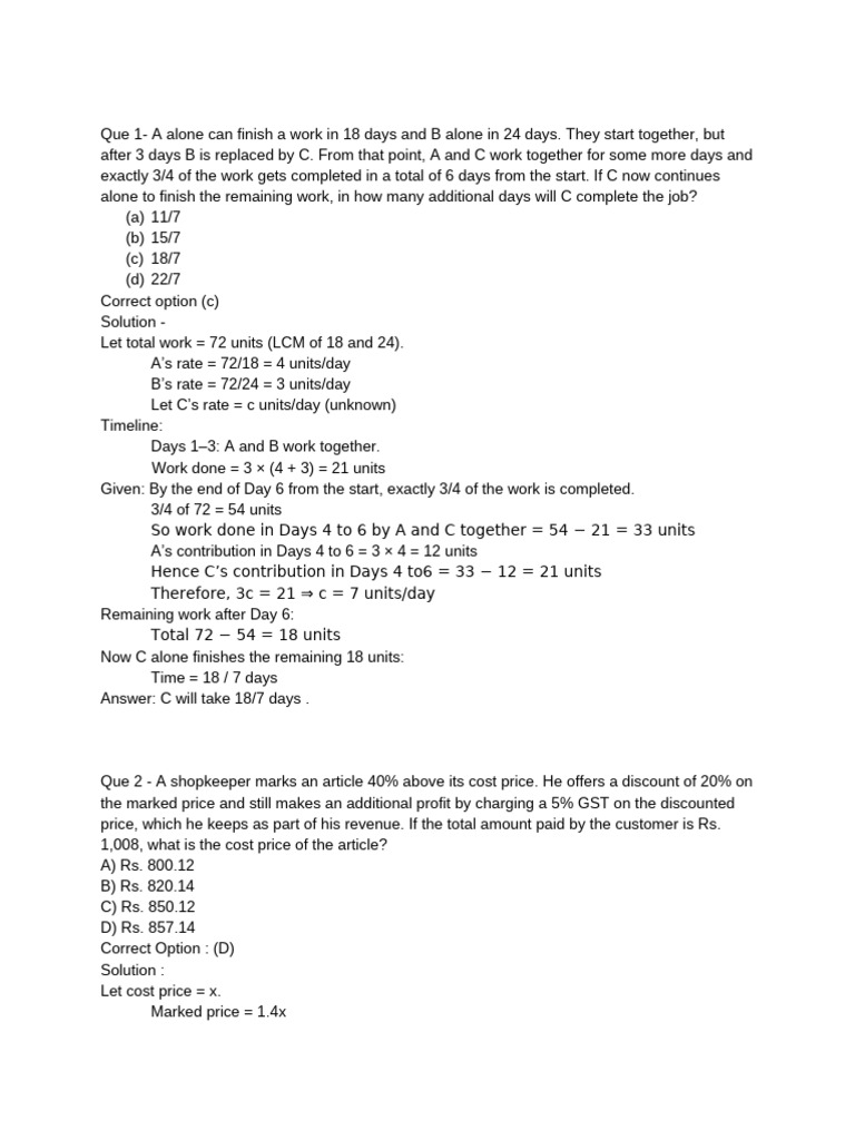 Ssc Cgl Ft 2 Quant Eng | PDF | Area | Factorization