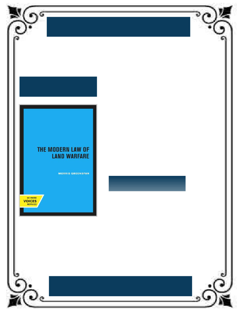 The Modern Law of Land Warfare Morris Greenspan eBook multi-device access | PDF
