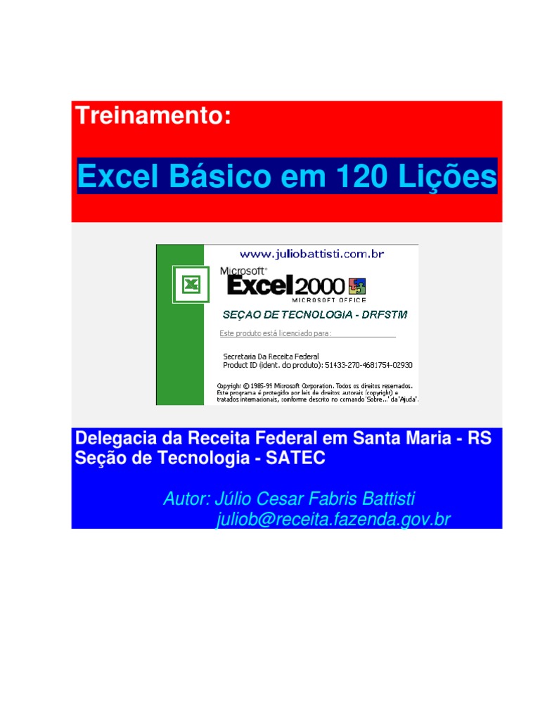 Julio Battisti Curso Básico De Excel Pdf Computadores