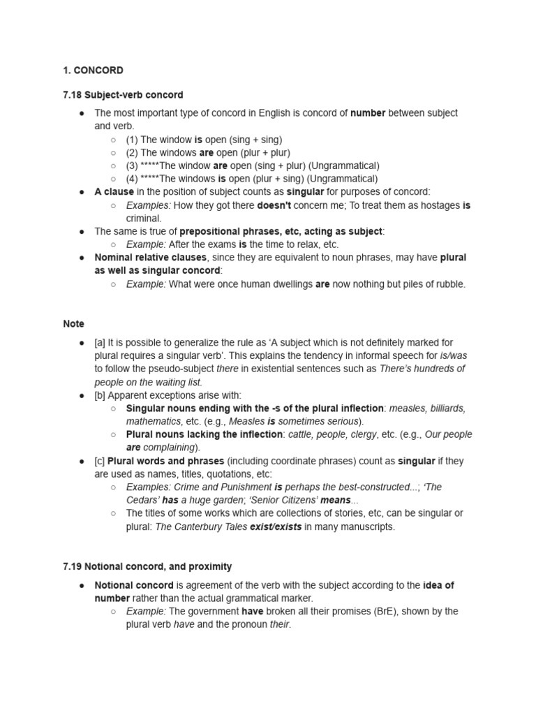 Subject-Verb Agreement in Sentences | PDF | Grammatical Number | Plural