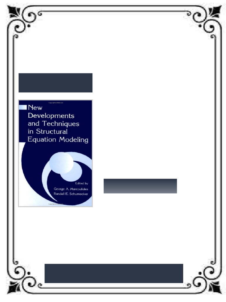 New Developments and Techniques in Structural Equation Modeling George ...