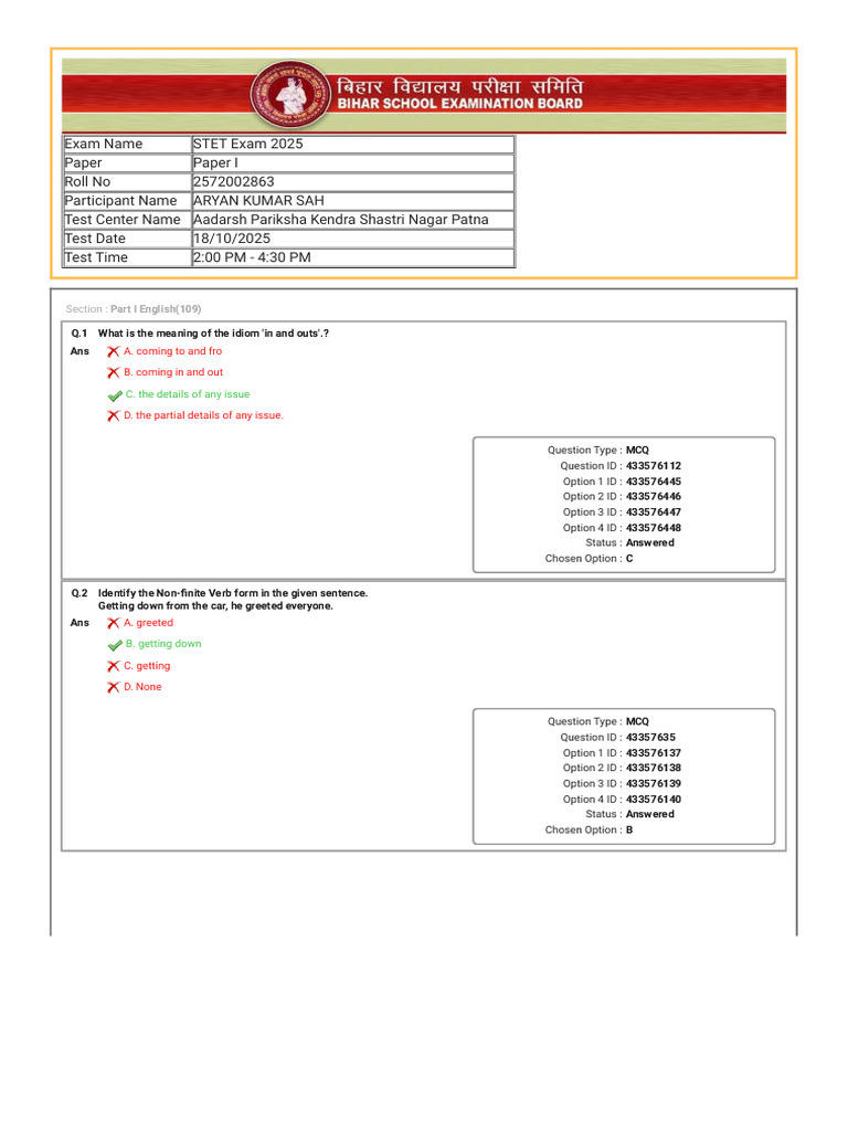Cdn3.Digialm.com Per g21 Pub 1631 Touchstone AssessmentQPHTM... | PDF ...