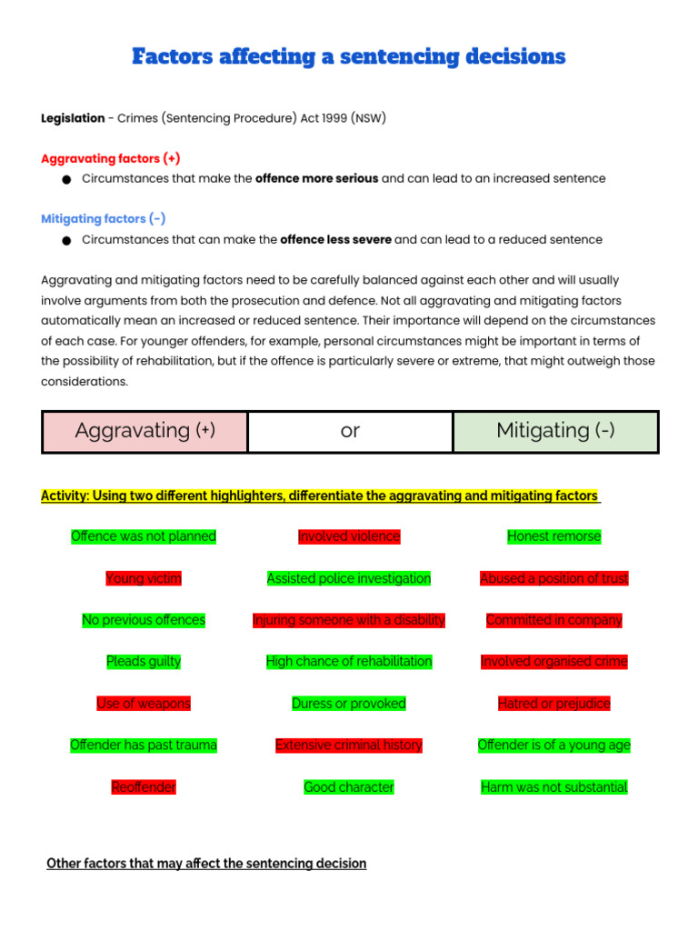 Factors Influencing Sentencing Decisions | PDF | Relevance (Law) | Crimes