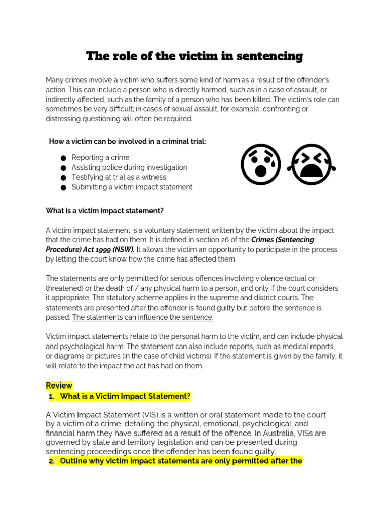 Victim Impact Statements in Sentencing | PDF | Crimes | Crime & Violence