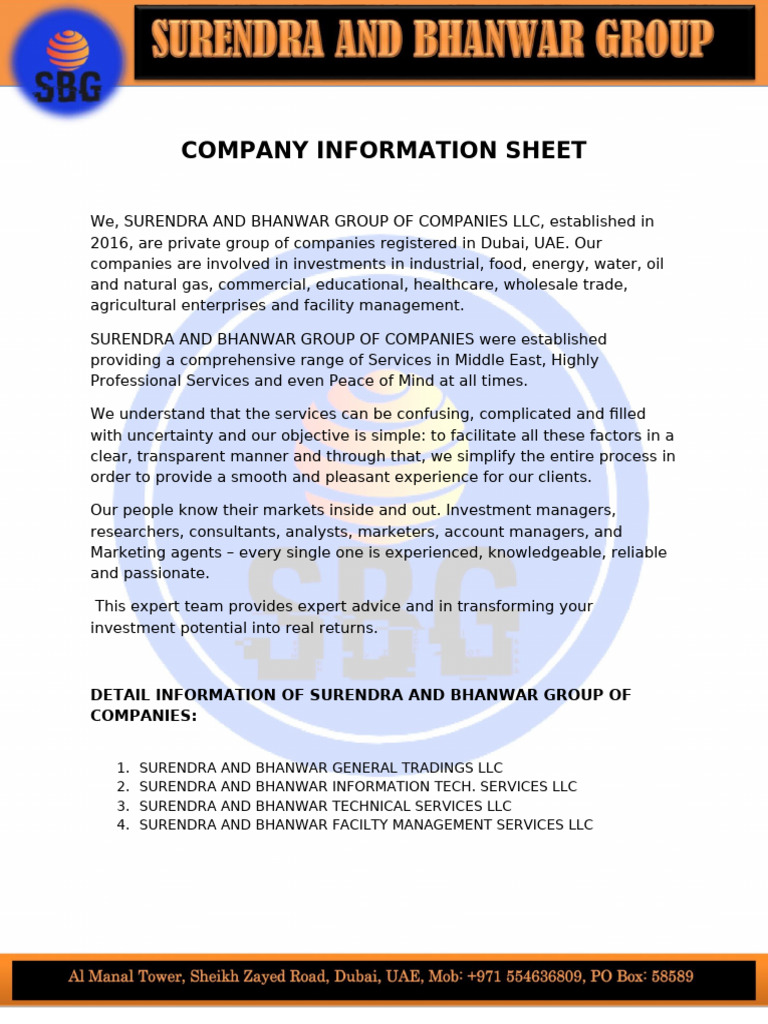 Surendra and Bhanwar Group Overview | PDF