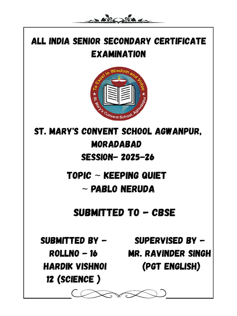 CBSE Class 12 Project on Neruda | PDF