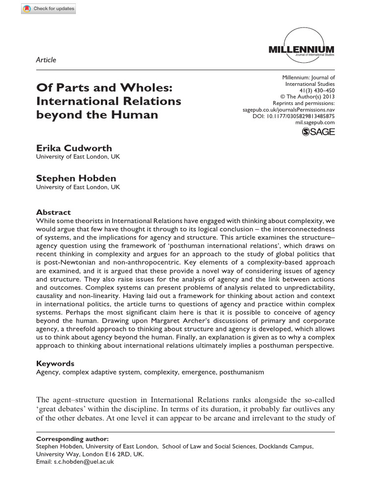 Cudworth-Hobden (2013) - of Parts and Wholes | PDF