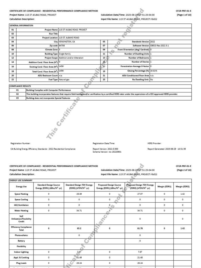 Certificate of Compliance for 115 AlLBAS Road | PDF | Water Heating ...
