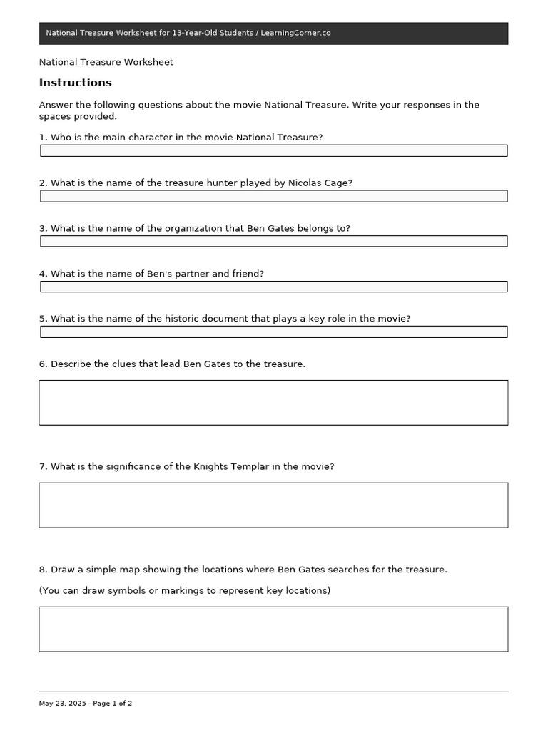 Learning Corner Worksheet 5091 | PDF