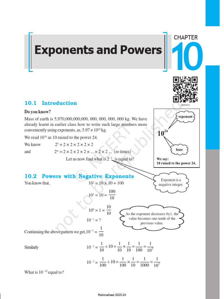 Cbse Class 8 Maths Chapter 10 | PDF | Exponentiation | Moon