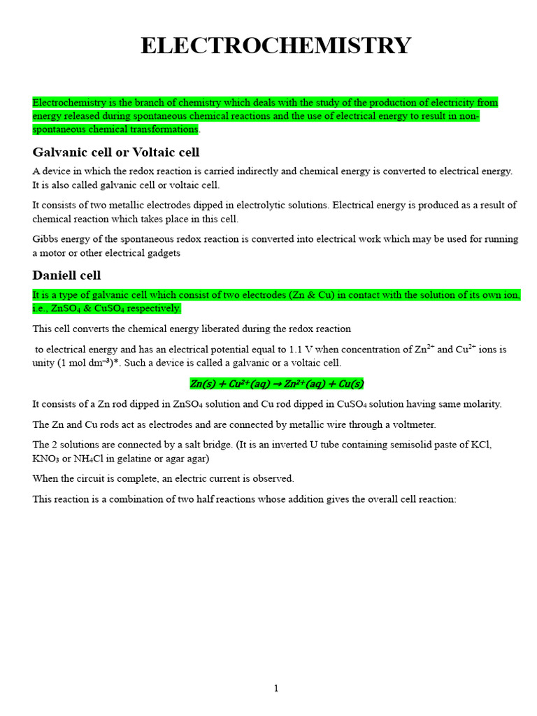 Understanding Galvanic Cells and Electrode Potentials | PDF | Redox | Anode
