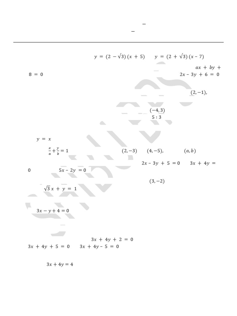 Math - Straight Line 2025 latest questions | PDF | Triangle | Euclid
