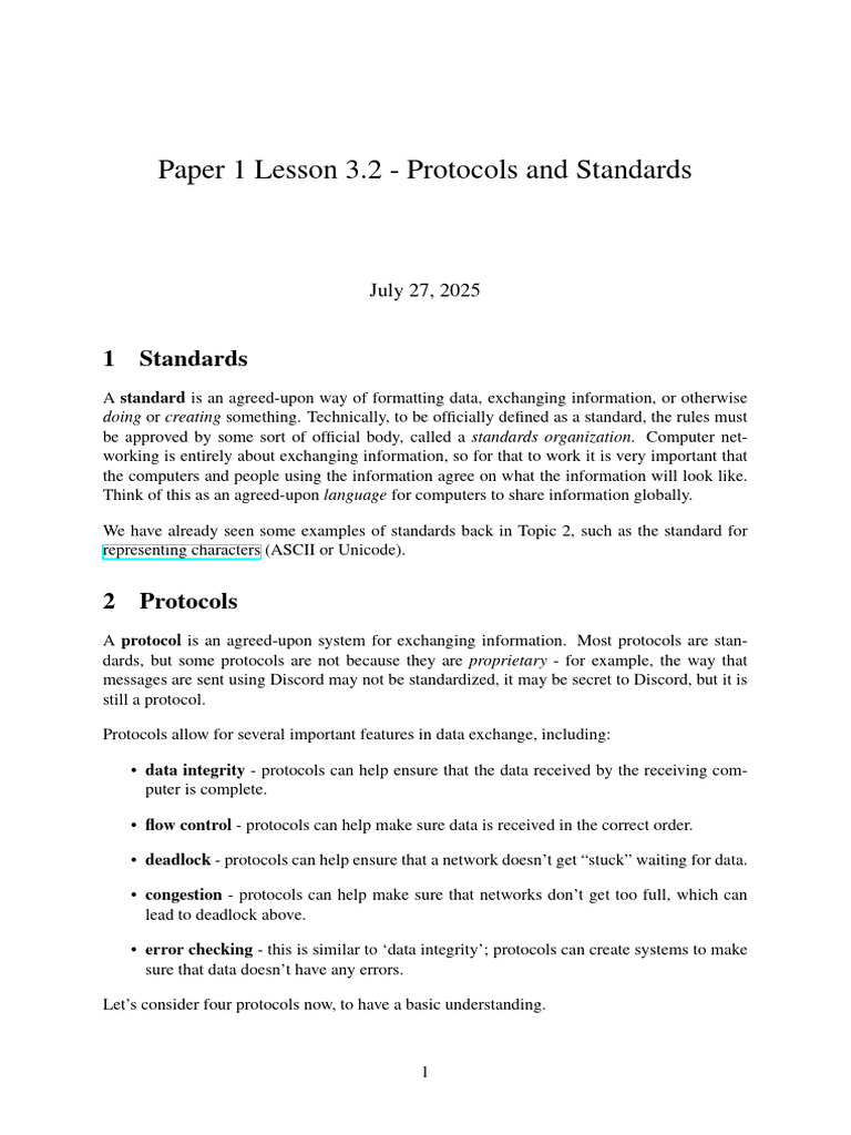 Understanding Protocols and Standards | PDF | Internet Protocols ...