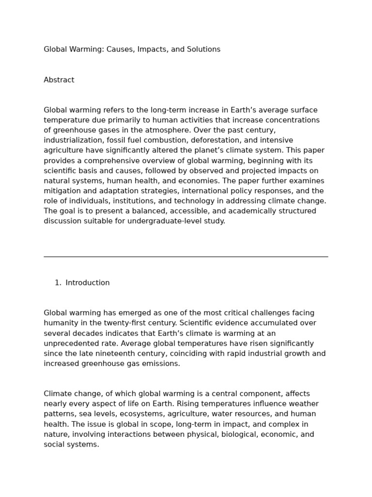 global warming | PDF | Climate Change | Greenhouse Gas