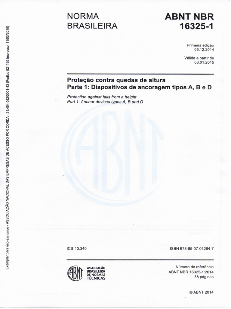 NBR 16325-1 Linha de Vida | PDF