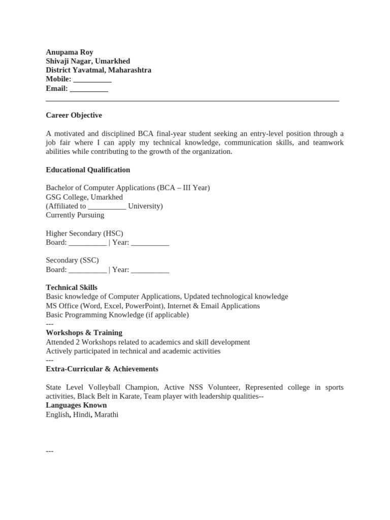 2 cv format | PDF