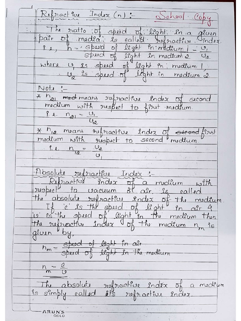 Class 10 The Human Eye and The Wonderful World Notes | PDF