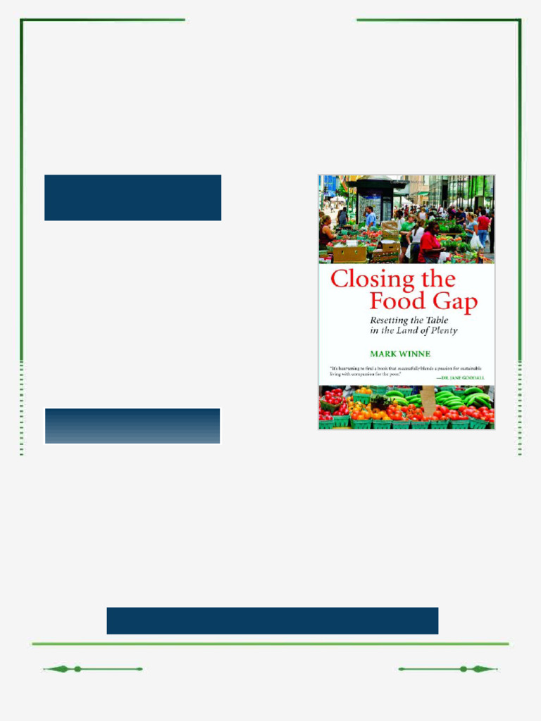 Closing the Food Gap Resetting the Table in the Land of Plenty 1st ...