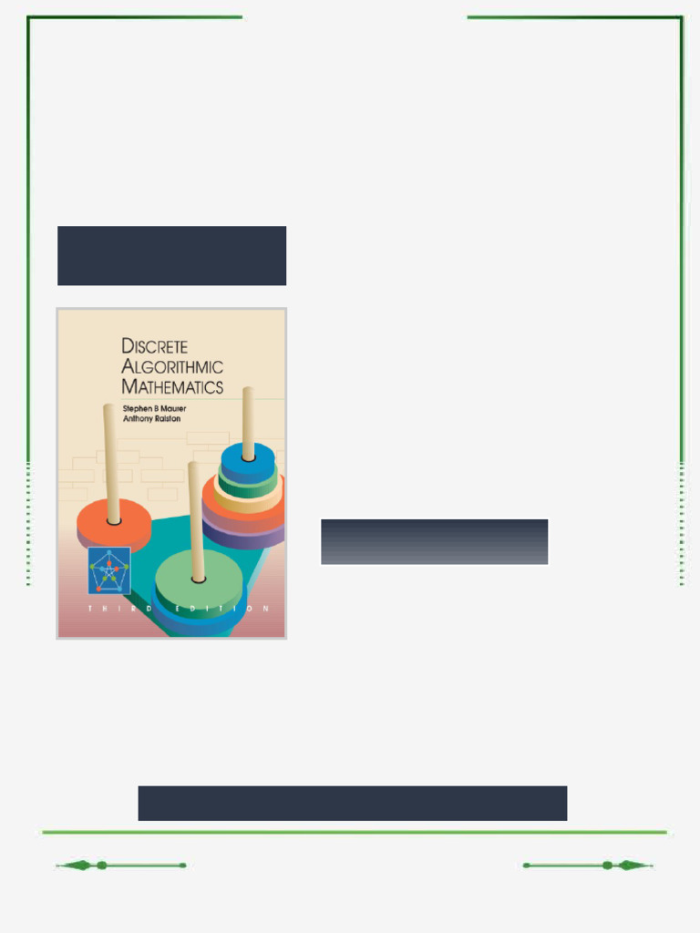 Discrete algorithmic mathematics 3ed. Edition Maurer S. ebook expanded ...